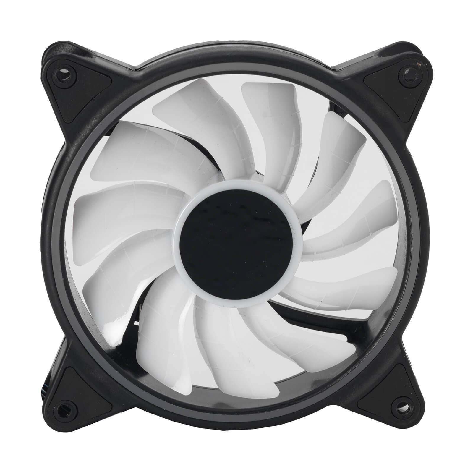 120mm GameMax Commando Glass Front RGB case fan FN12 ARGB-S LED ring ...