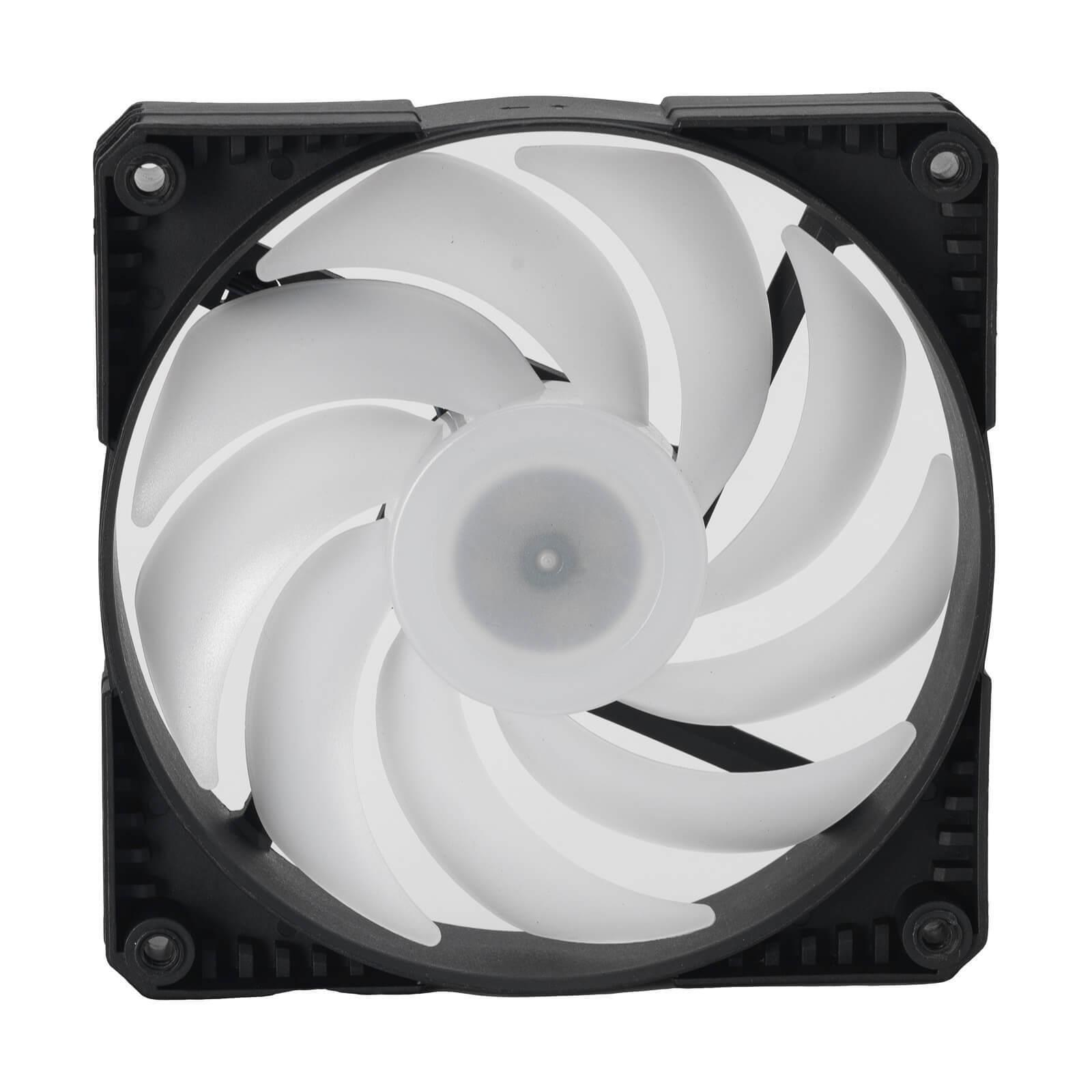 120mm Phanteks D-RGB PWM case fan Black frame & White fins - Shiny Hardware