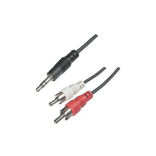 3.5mm stereo plug to 2 x phono plugs 1.8m - Shiny Hardware