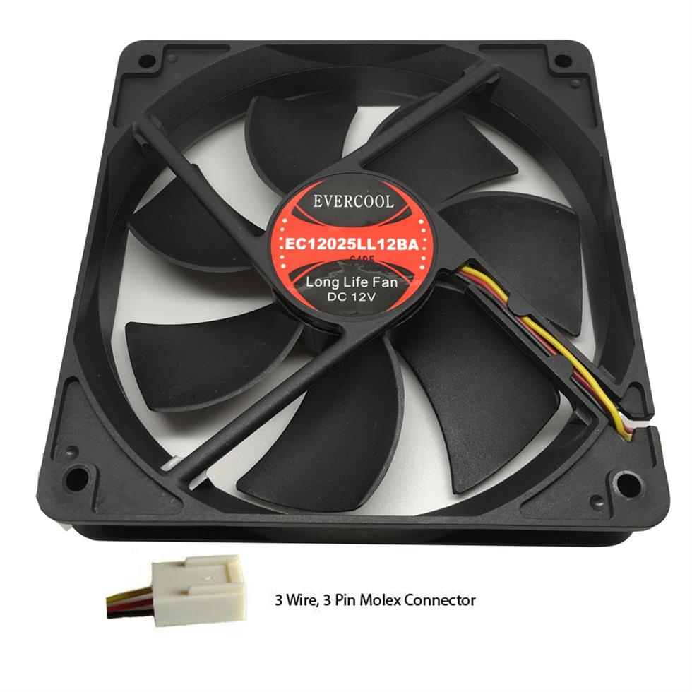 Evercool 120 x 25mm Dust and Water resistant 12v IP55 Fan - Shiny Hardware