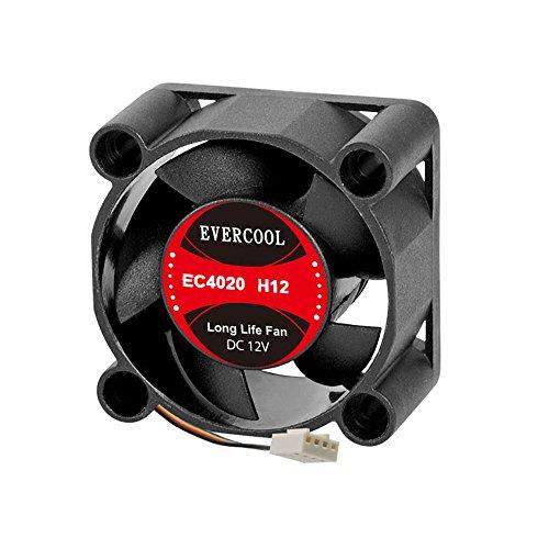 Evercool 40mm 4cm 40 x 40 x 20 12 Volt PC case Fan (PWM) - Shiny Hardware