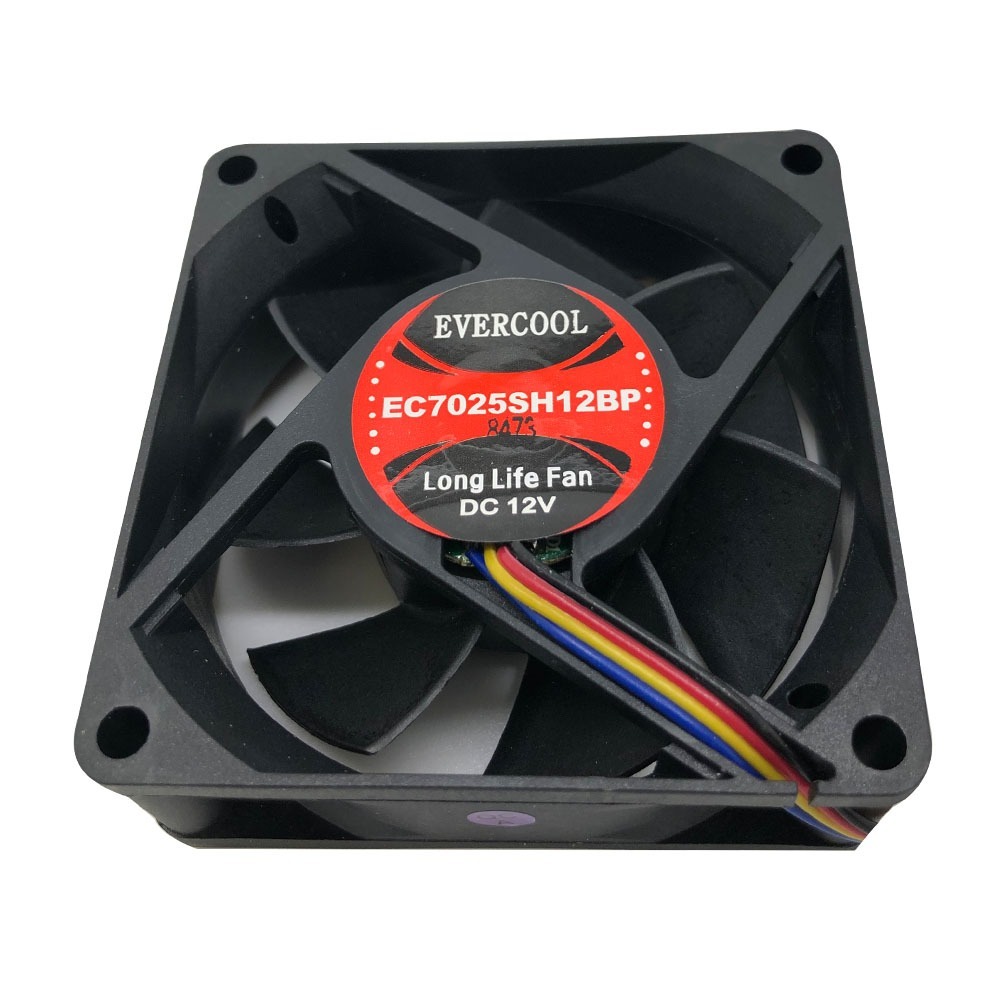 Evercool 70mm 7cm 70 x 25mm PWM 12 Volt PC case Fan EC7025SH12BP - Shiny Hardware