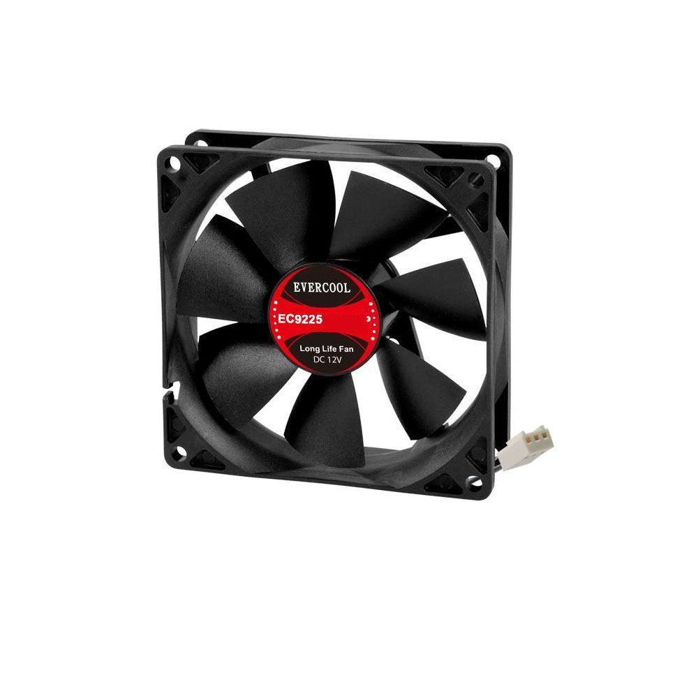 Evercool 92mm 9cm 92 x 92 x 25 5 Volt PC case Fan (M) - Shiny Hardware