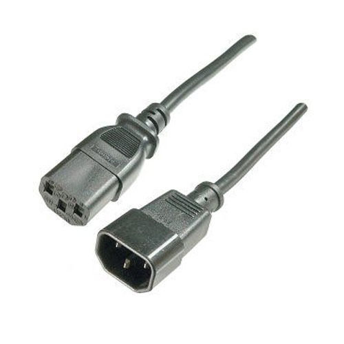 IEC mains power cable (monitor lead) BLACK 1.8m - Shiny Hardware