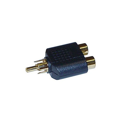 Phono splitter – plug to 2 x socket GOLD - Shiny Hardware