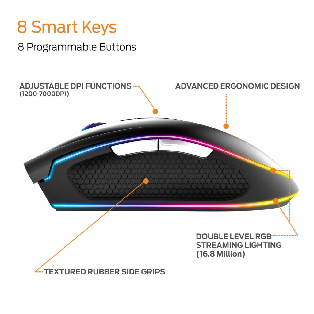 Gamdias ZEUS M1 RGB optical weighted wired mouse upto 7000 dpi - Shiny ...
